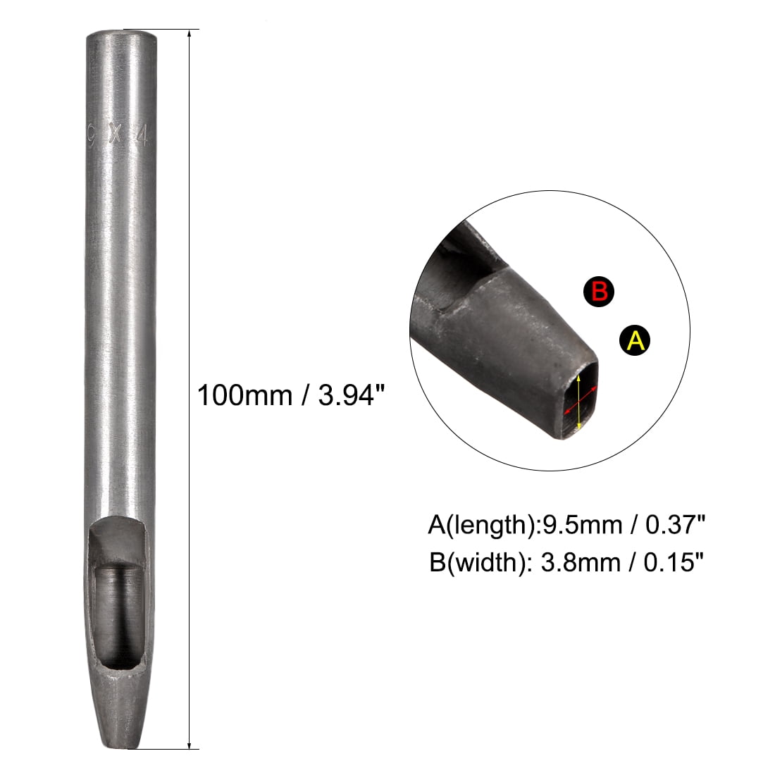 Oval Steel Leather Craft Hollow Hole Punch 9.5mm x 3.8mm for Leather ...