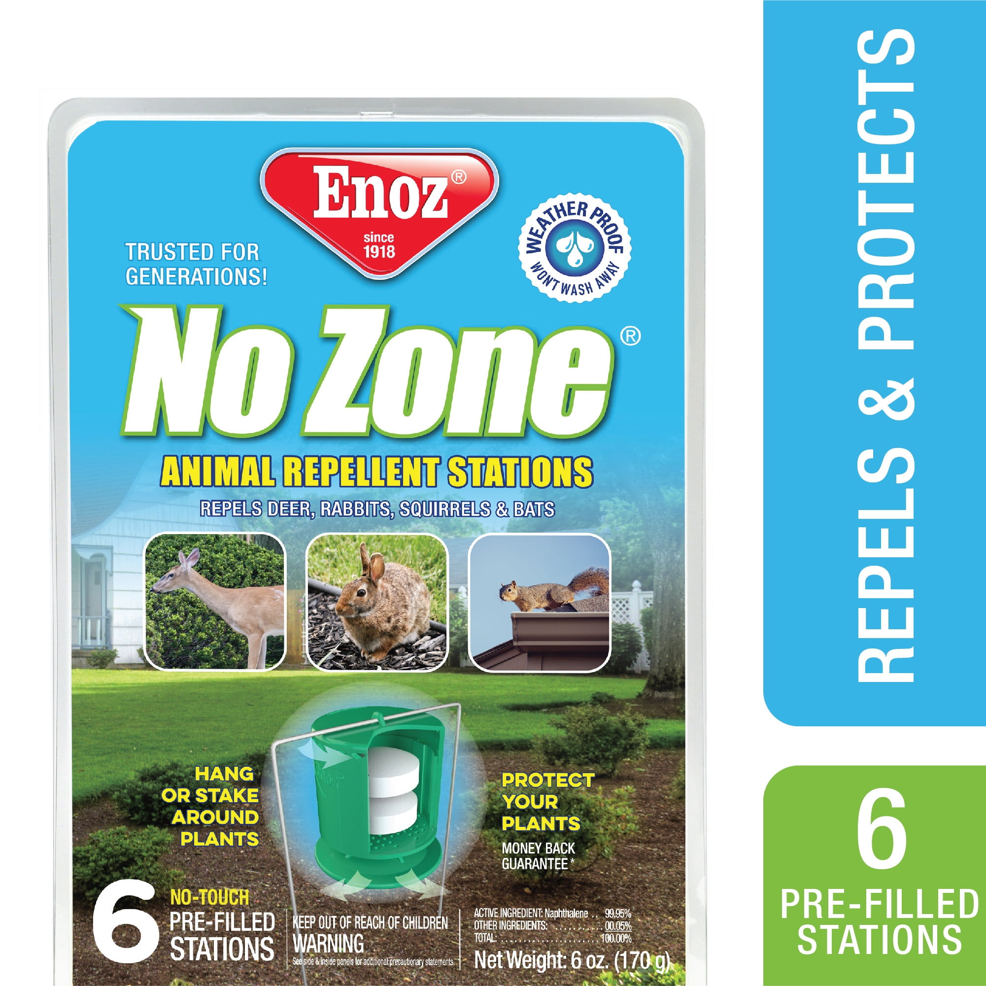 Enoz No Zone Animal Repellent Stations, Odor Repellant Pre-Filled ...