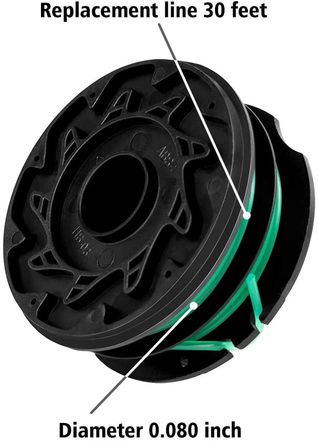 4 Pack Replacement Trimmer Spools for Black and Decker DF-080, 30ft 0.080 inch String Trimmer ...