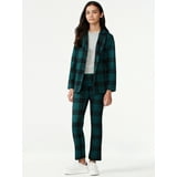 Free Assembly Girls Plaid Double Breasted Knit Blazer, Sizes 4-18 ...