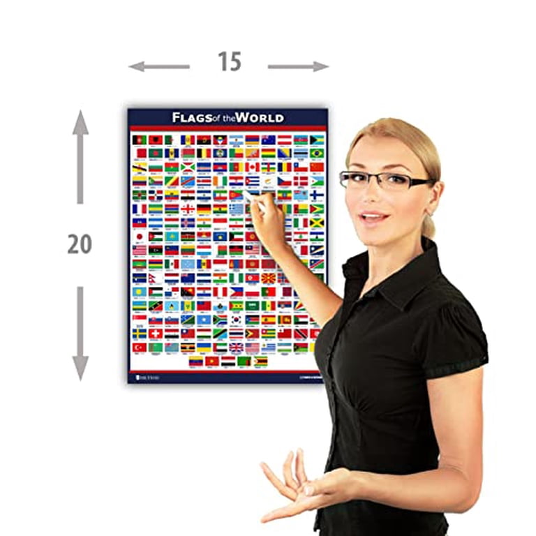 World Flags Educational Poster Laminated Young N Refined Walmart