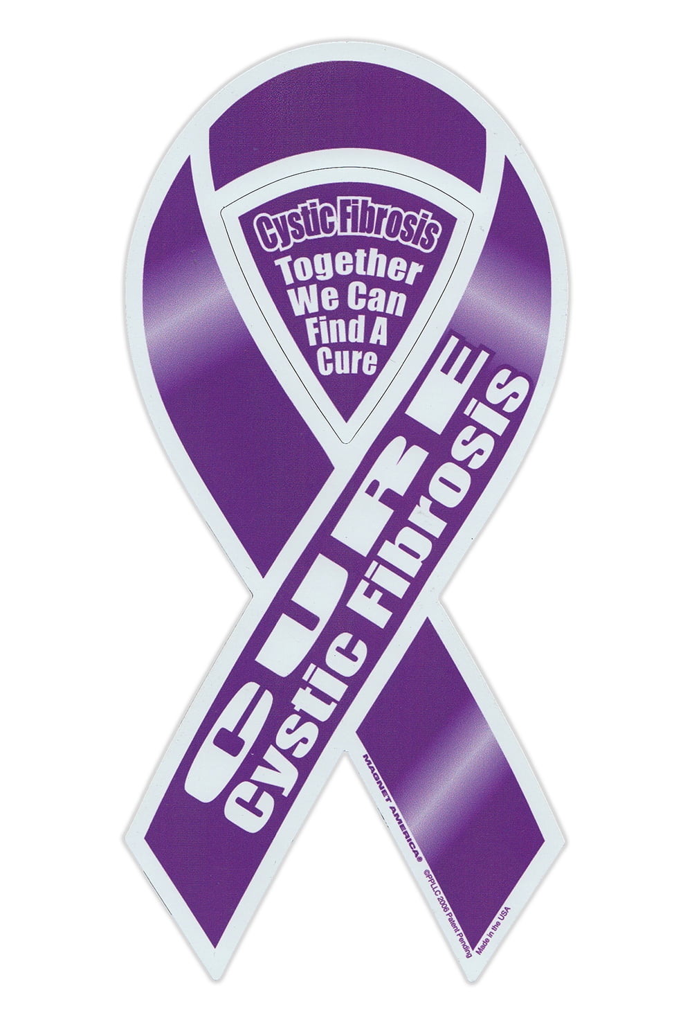 Magnetic Bumper Sticker - Cystic Fibrosis Awareness - Ribbon Shaped ...