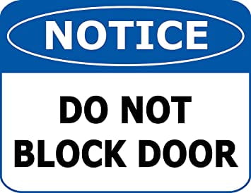 PCSCP Notice Do Not Block Door 11.5 inch 9 inch Laminated OSHA Safety ...