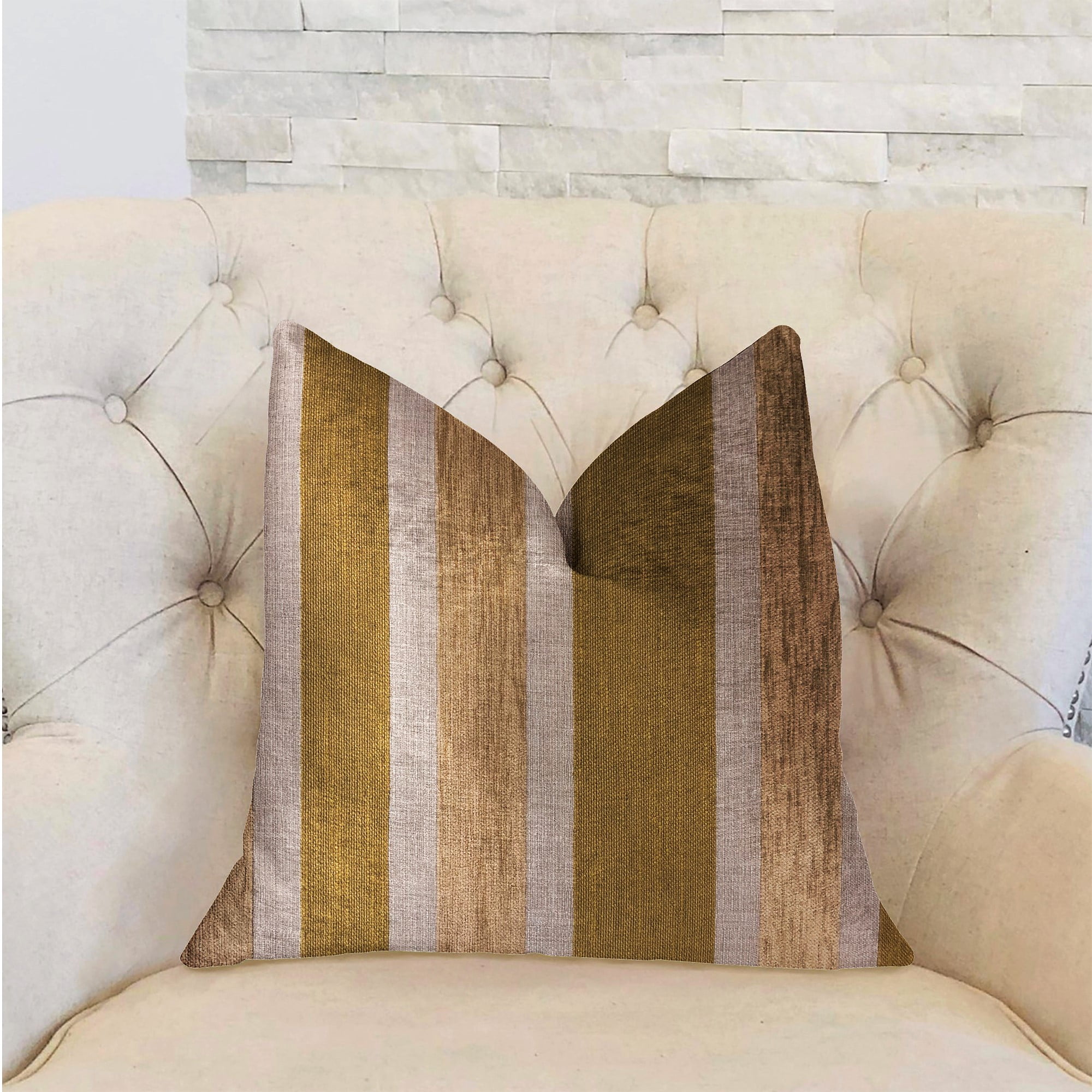 Plutus Golden Tan Lines Gold Luxury Throw Pillow - Walmart.com