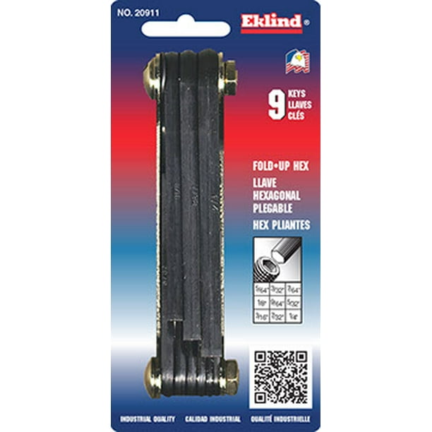 Eklind 20911 SAE Fold-Up Hex Key Set 5/64"-1/4" - Walmart.com