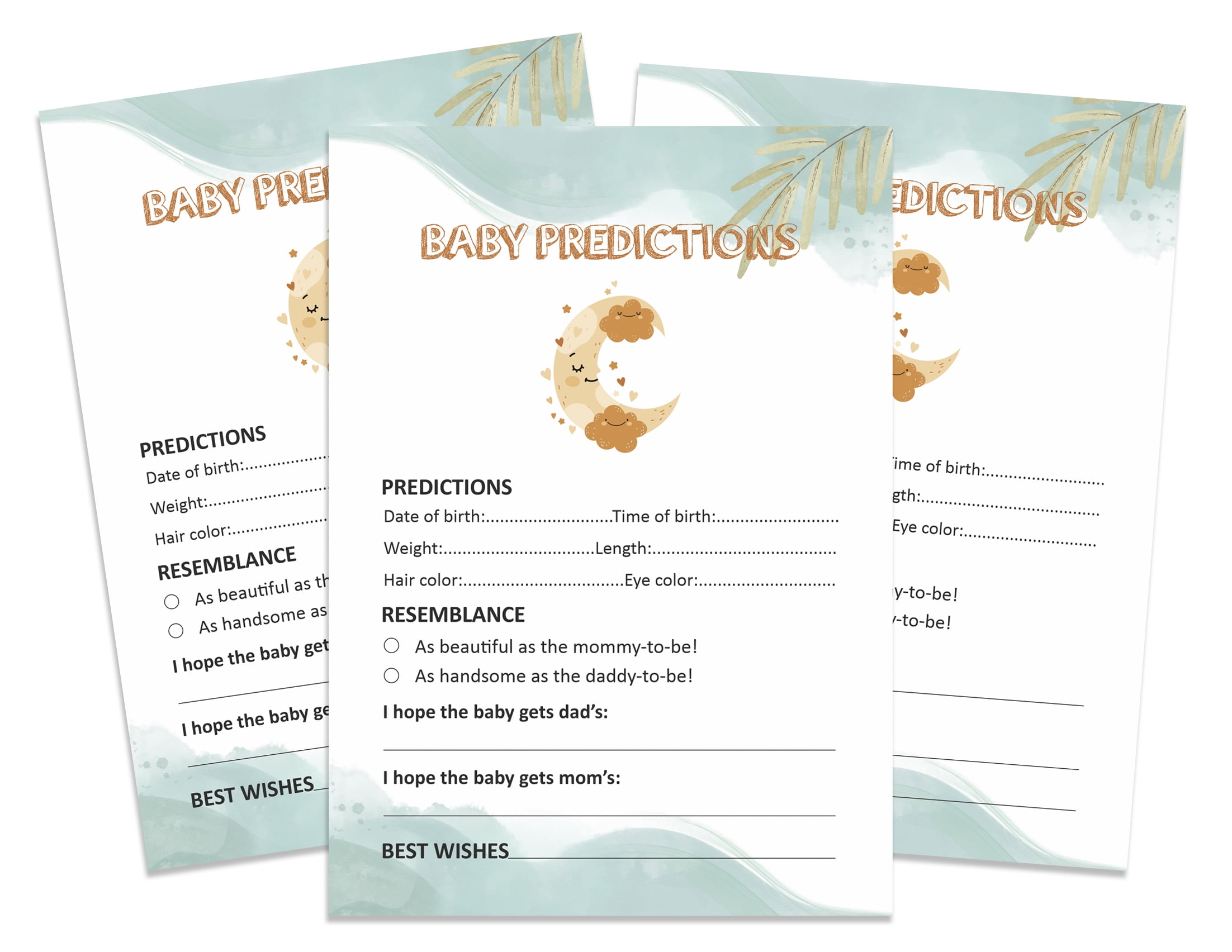 Inkdotpot Pack of 50, Boy/Girl Baby Shower Party Collection, Prediction ...