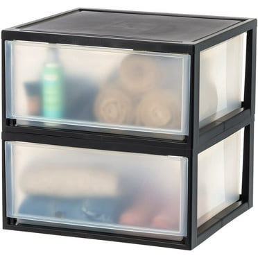 IRIS USA Medium 3-Drawer Desktop Organizer with Open Tray Top, 2 Pack ...