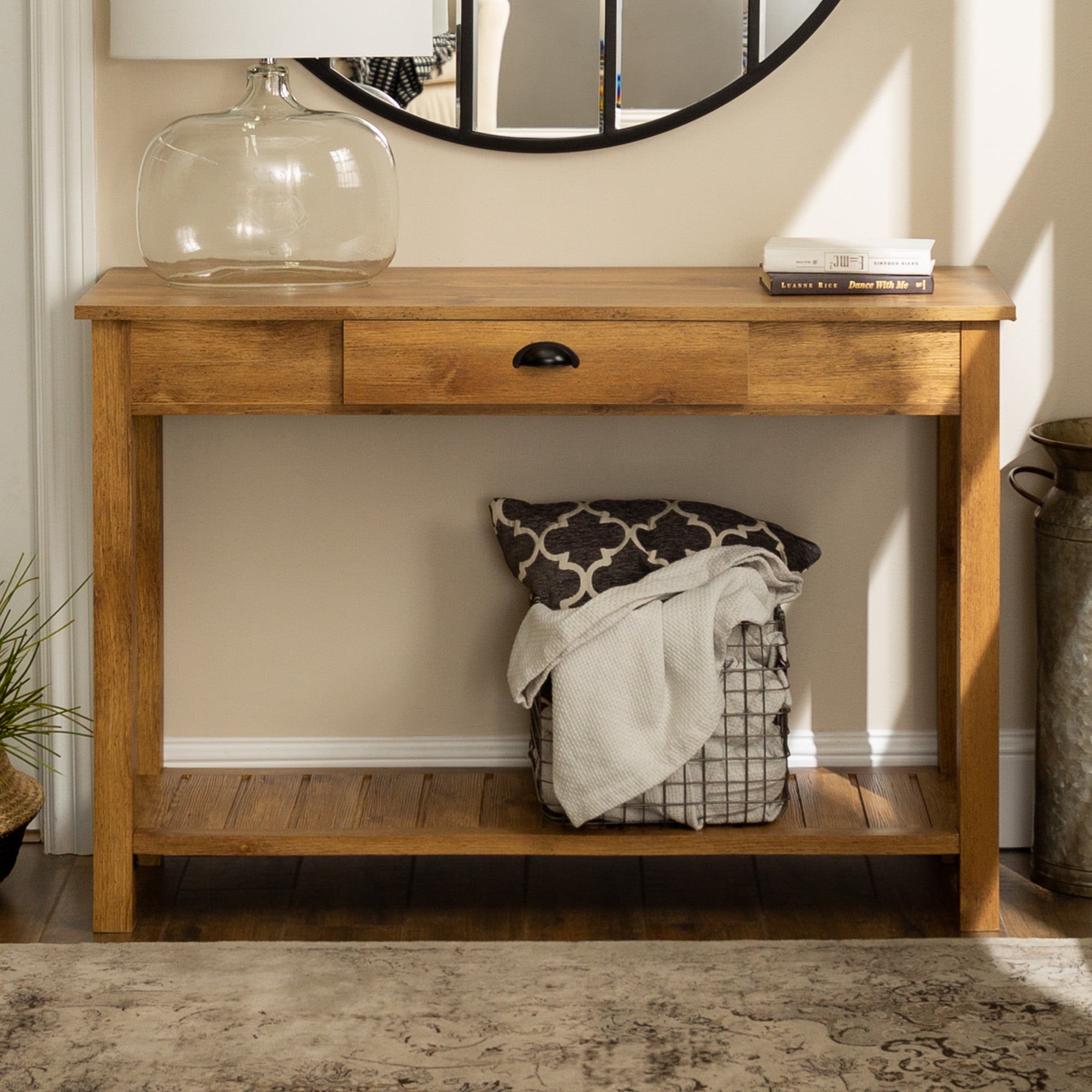 Manor Park Rustic Country Console Table - Barnwood - Walmart.com