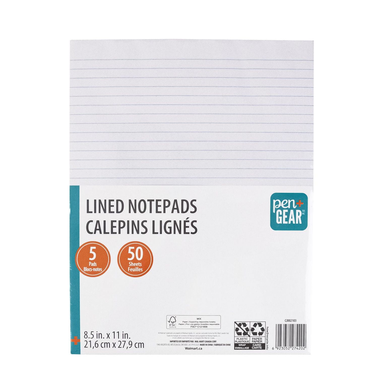 Click here for Pen+Gear 5pk Ltr Ruled White Pad prices