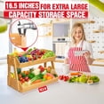 16.5-Inch 2-Tier Bamboo Fruit and Snack Storage Holder with Sturdy Four ...