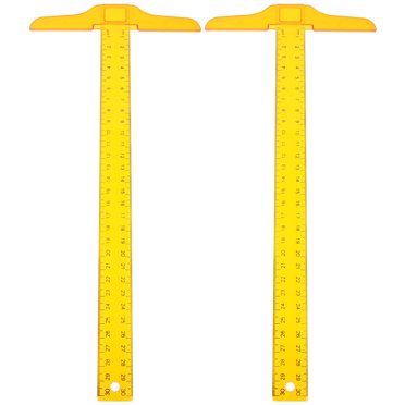 T Square (2 Pack) T Ruler, 12 inch Metal Carbon Steel Ruler, Double ...