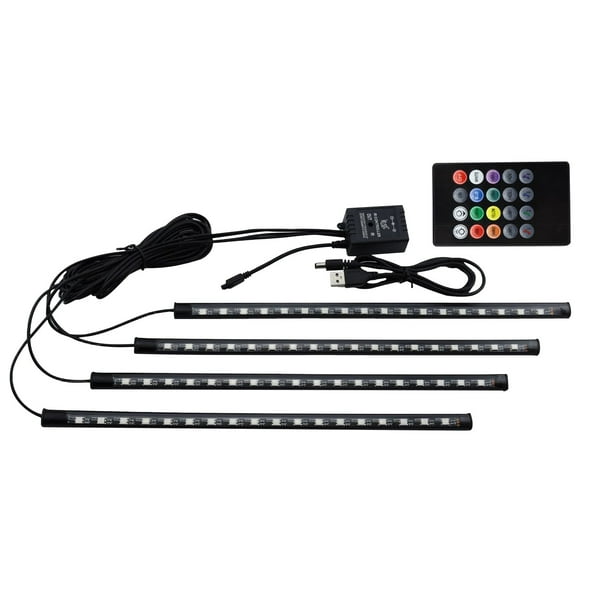 Lolmot 72 LEDs, 4X LED USB RGB LED Neon Strip Light Music Remote ...