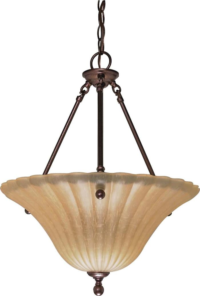 Nuvo Lighting 60013 - 3 Light Copper Bronze Champagne Washed Linen ...