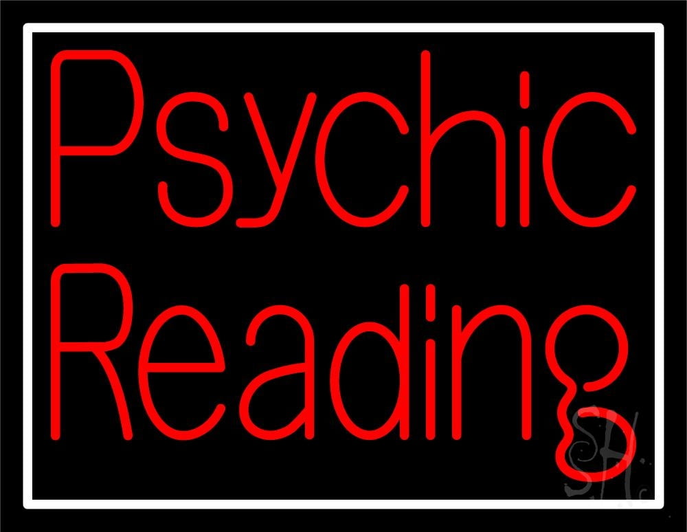 Red Psychic Reading And Border LED Neon Sign 24" Tall x 31" Wide ...