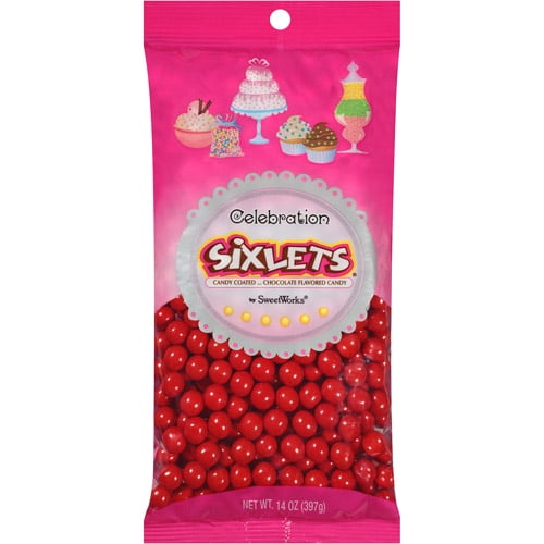 Celebration by SweetWorks Sixlets Chocolate Flavored Red Candy, 14 oz ...