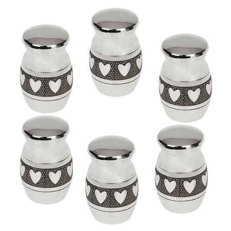 Pack of 6 Heart Pattern Cremation Urn Ash Holder Memorial Ash Container ...