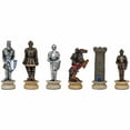 Medieval Chess and Checkers Game Set, Handpainted Chessmen and Black ...