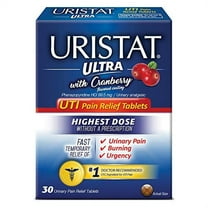 URISTAT Ultra UTI Pain Relief, Cranberry Flavored UTI Treatment Tablets ...