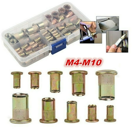 100 Pcs Hex Drive Wood Screw Inserts Nuts Kit M4 M5 M6 M8 M10 ...