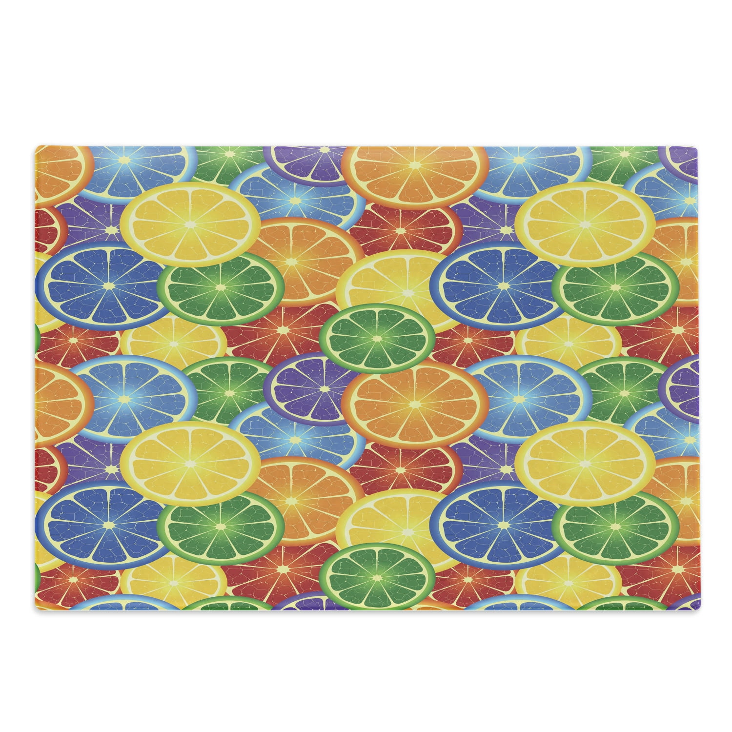 Abstract Cutting Board, Colorful Slices of Orange Tropical Fruit ...