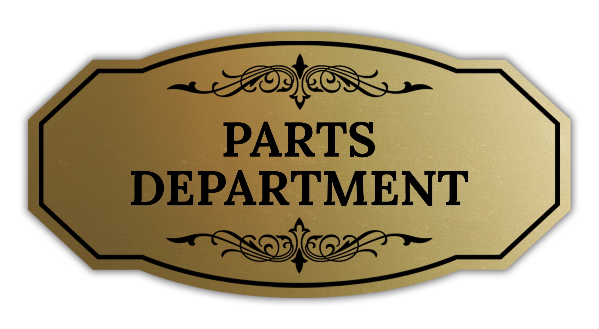 Signs ByLITA Victorian Parts Department Graphic Sign (Brushed Gold ...