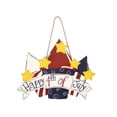 4Th Of July Wooden Door Hanger, Firework Star Decoration Sign, Work ...