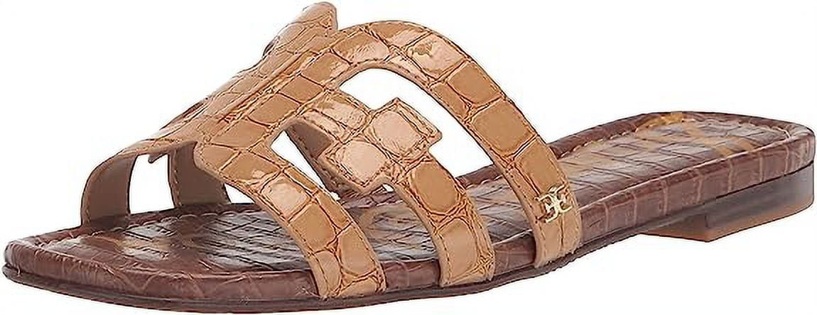 Sam Edelman Bay Buff Tan Slide Mule Open-Toe Slip-On Leather Flats ...