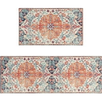 Boho 2-Piece Kitchen Rug Mat Set, Non-Slip, Washable, Farmhouse Decor ...