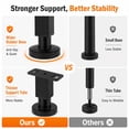4PCS Adjustable Height Bed Support Legs, Heavy Duty 7.3-12" Metal ...