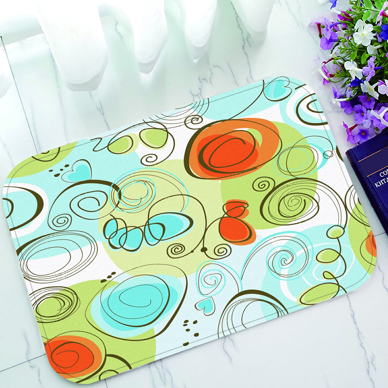 ECZJNT Whimsical floral Doormat Bath Mat Rug Entrance Rug Floor Mats 23 ...