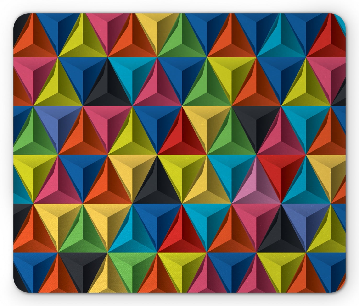 Geometric Mouse Pad, Colorful Triangle Geometric Pyramid Forms Modern ...