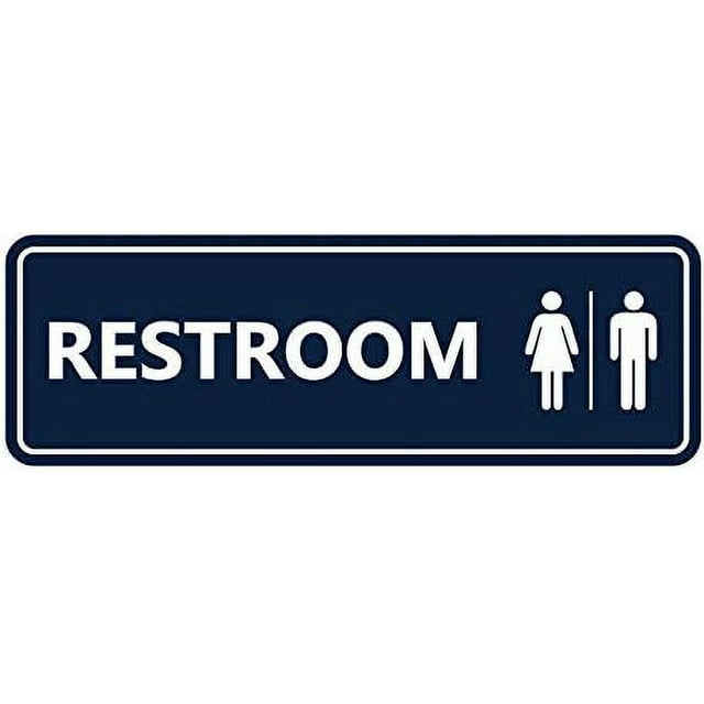 standard all gender restroom sign(navy blue/white) - large - Walmart.com