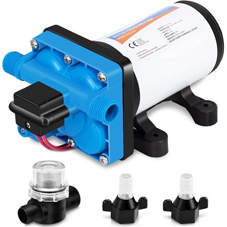 Hantdan RV Fresh Water Pump 12V 5.0GPM 55PSI, 12Volt DC Self Priming ...