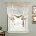 Brown Grey Tie Up Curtains for Window, Thermal Insulated Balloon Shade ...