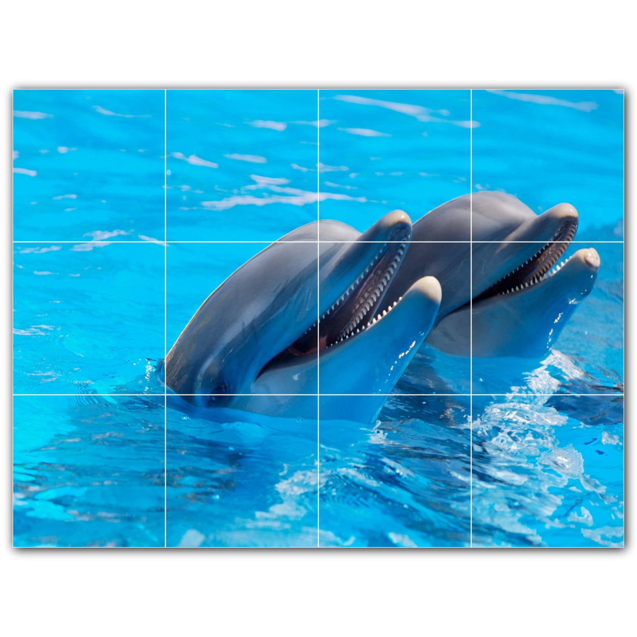 Picture-Tiles.com: Dolphin Ceramic Tile Wall Mural WAL500518-43XL. 48"W ...