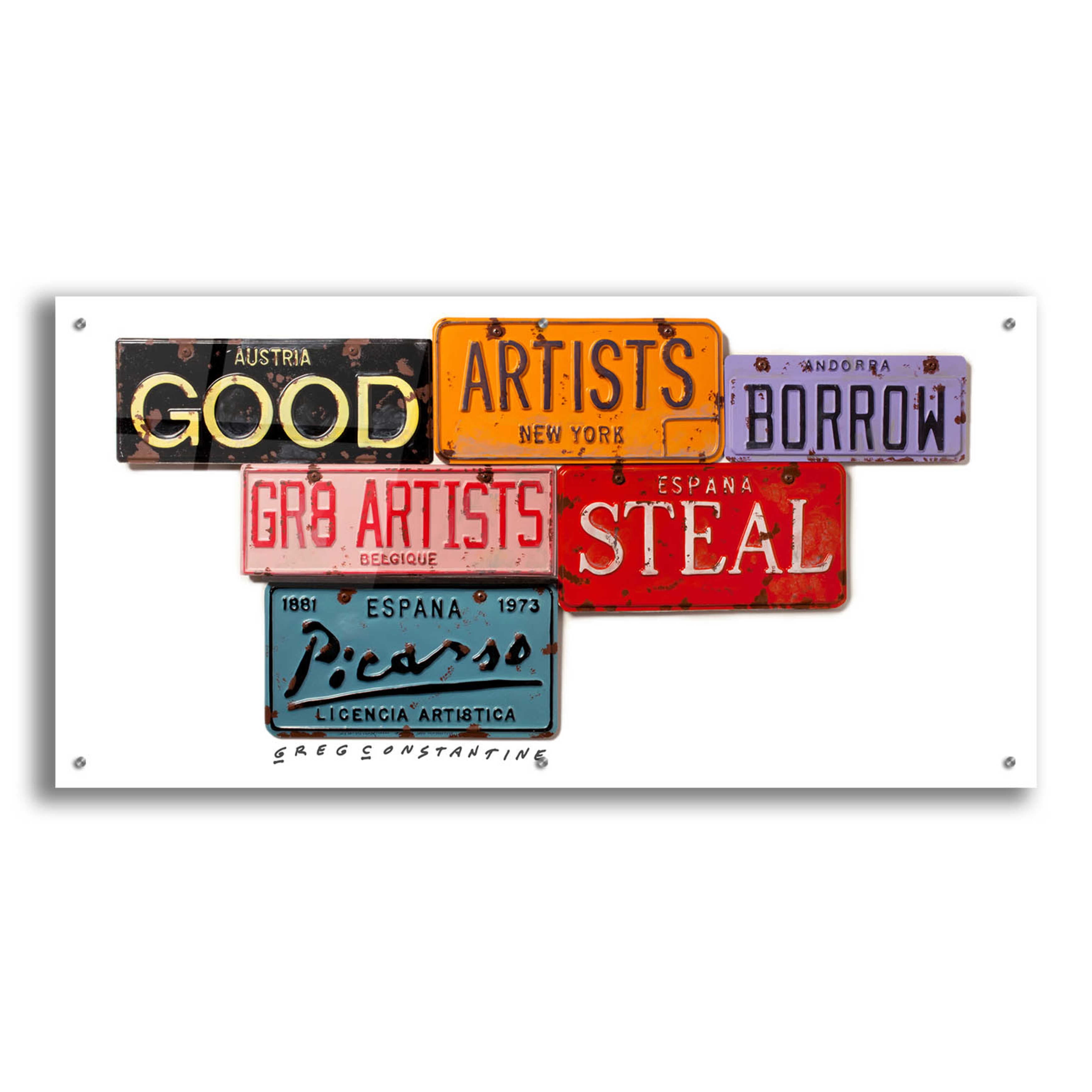 Epic Art 'Picasso Artists Steal' by Gregory Constantine, Acrylic Glass ...