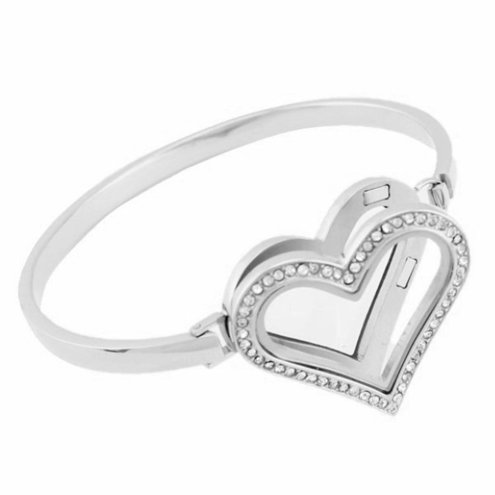 BG247 Stainless Steel Floating Locket Bangle Bracelet - Walmart.com