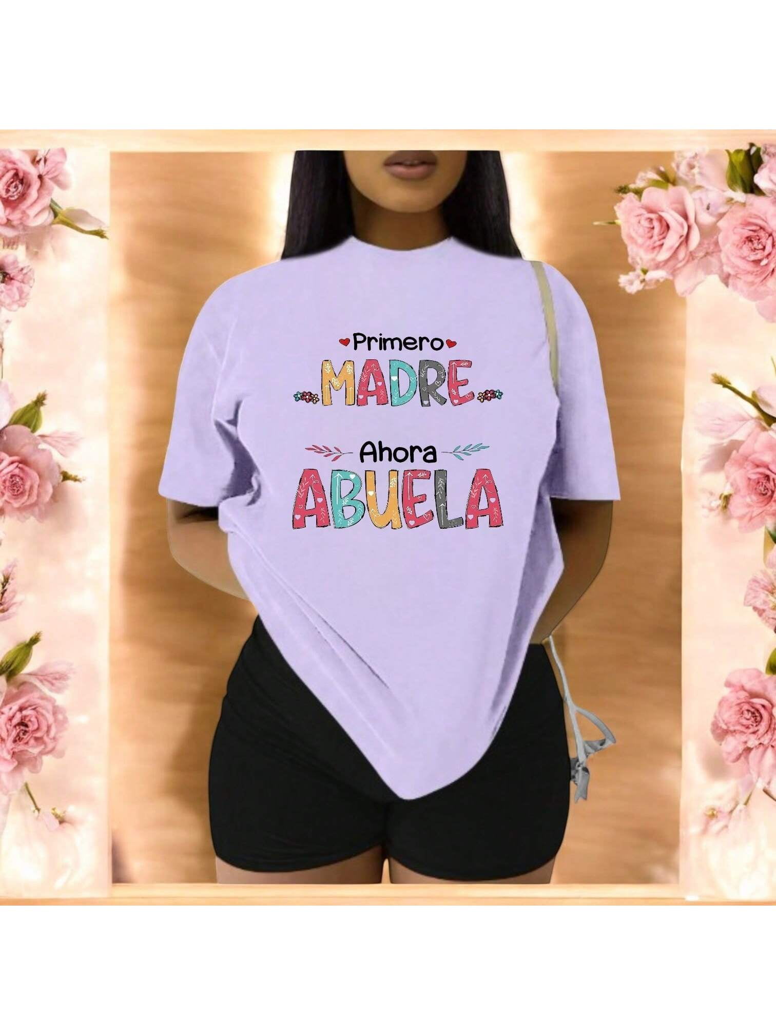 Playera De Primero Madre, Ahora Abuela – Regalo con Amor para Súper Abuelas Color Lila Talla ...