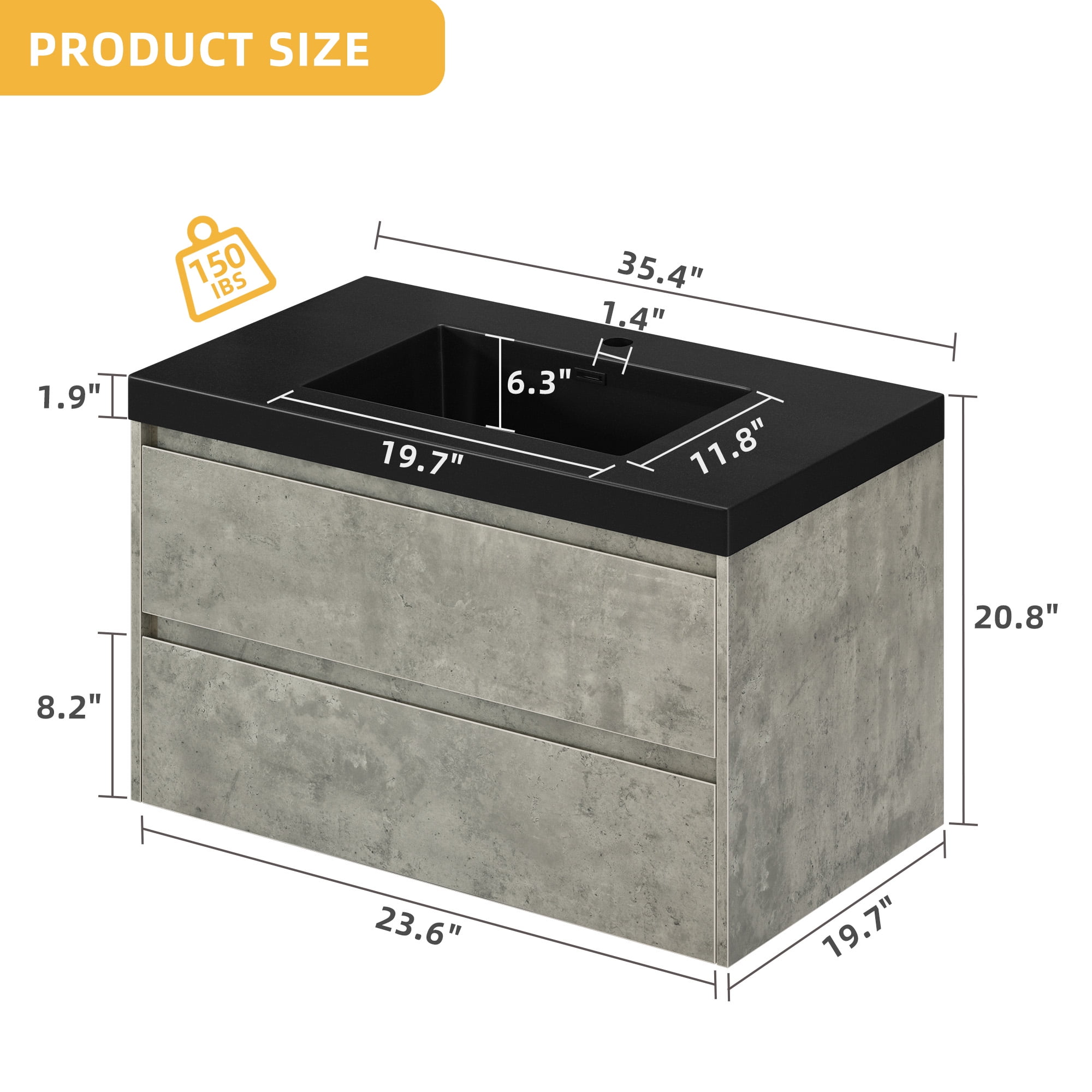 Dwvo Wall Mounted Bathroom Vanity With Sink Bathroom Sink Storge