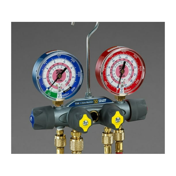 Yellow Jacket 49968 Titan 4 Valve Test and Charging Manifold - Walmart.com