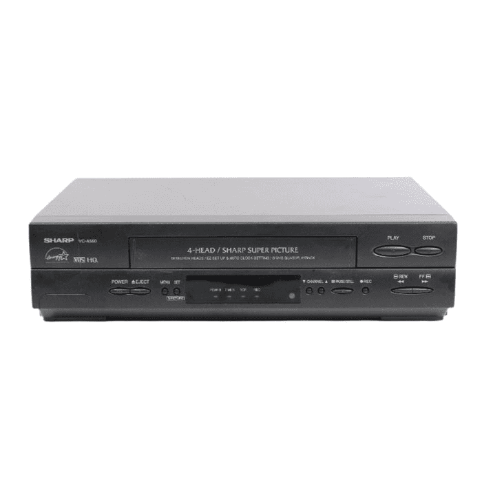 Restored Sharp VC-A560U 4-Head VCR w/ Original Remote, Manual, A/V Cables, & HDMI Converter ...