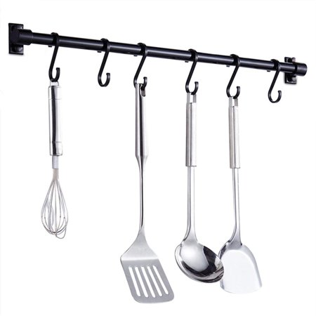 SICED Wall Mounted Kitchen Utensil Bar 40CM Kitchen Shelf Bar with 6 ...