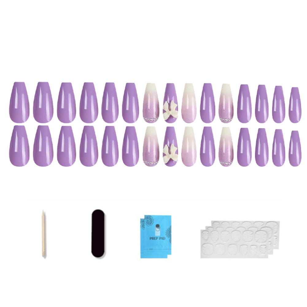 New hand-worn nail -30 long trapezoidal nail patches-7 pieces of nail ...
