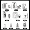 80Pcs 8 Styles Tibetan Style Alloy Cord End Column with 50Pcs Zinc ...