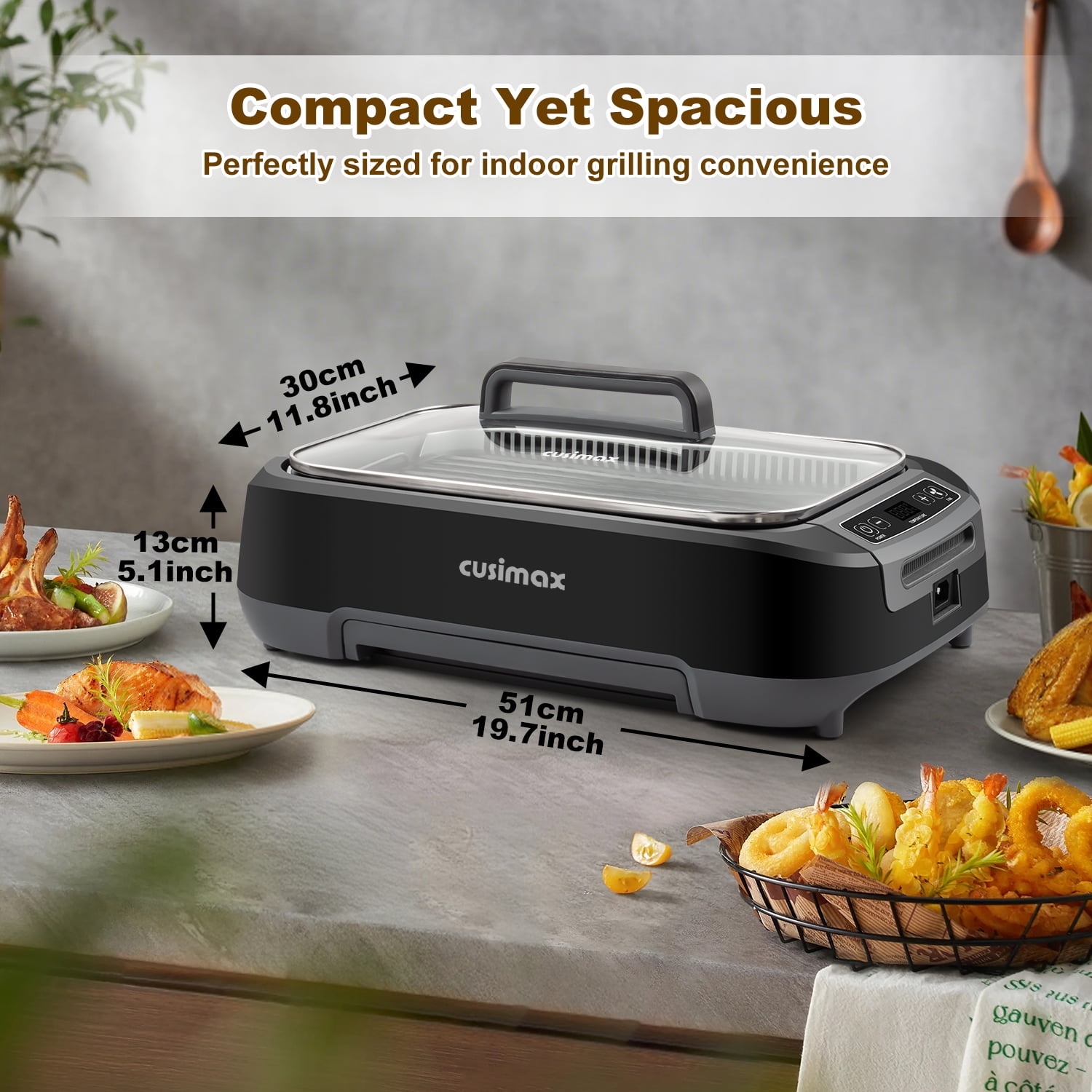 Click here for Cusimax Upgraded Black Smokeless Grill - 1500w Pow... prices