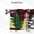 Christmas Red Short Curtains Winter Pine Trees Valance Curtain for ...