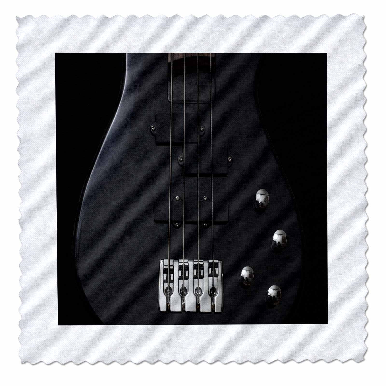 Image of Dark Gray Bass Guitar Closeup 10x10 inch quilt square qs ...