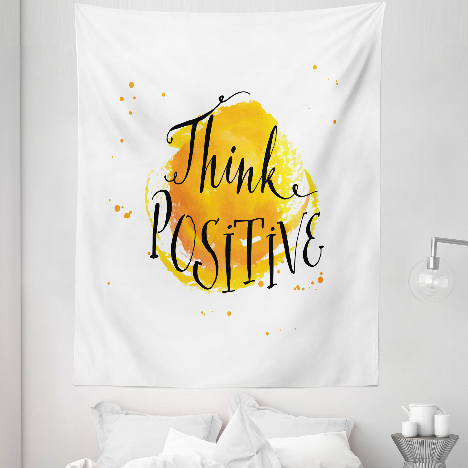Wording Tapestry, Color Splash with Dots and Positive Outlook on Life ...