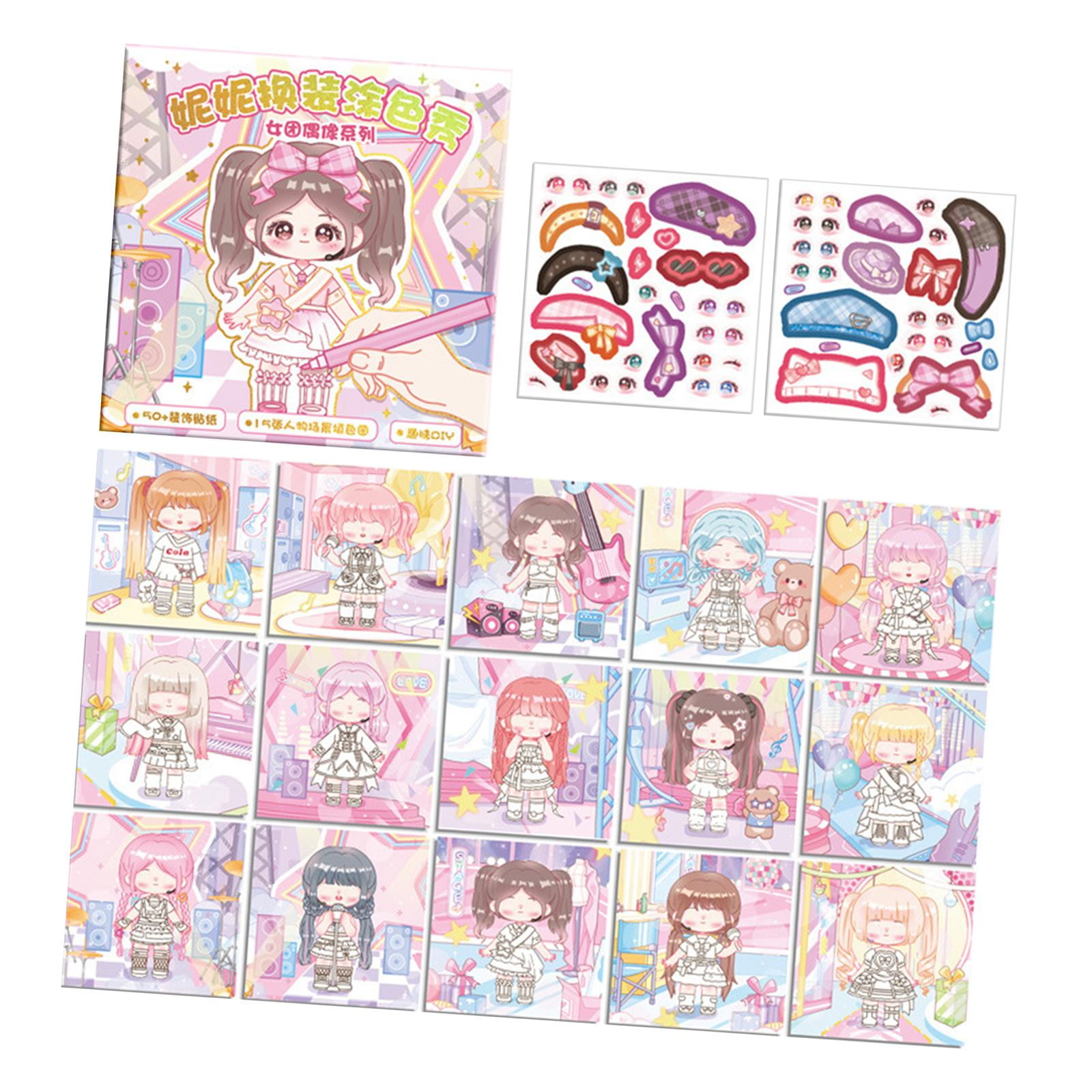 12Pcs Princess Themed Face Stickers Make A Face Sticker Book for Kids ...