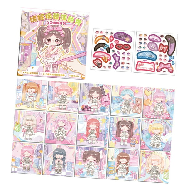 12 Pieces Colorful Dress up Princess Doll Sticker for Ages 3+ Party ...